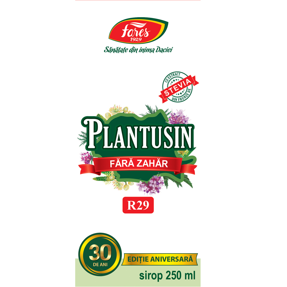 Sirop pentru diabetici Plantusin R29, 250 ml, Fares : Farmacia Tei online
