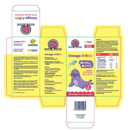 Omega 3 Kids Marine Biocare, 60 capsule, Phyto Biocare : Farmacia Tei ...