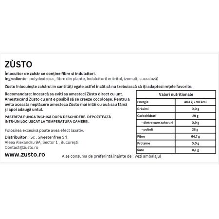 Indulcitor, 1000 g, Zusto Gourmet : Farmacia Tei online